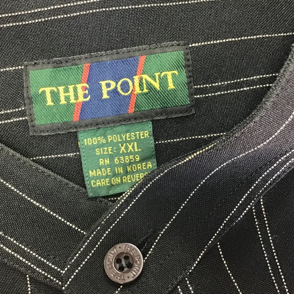 The Point | Shirts | The Point Black Striped Mandarin Short Sleeve 2x ...